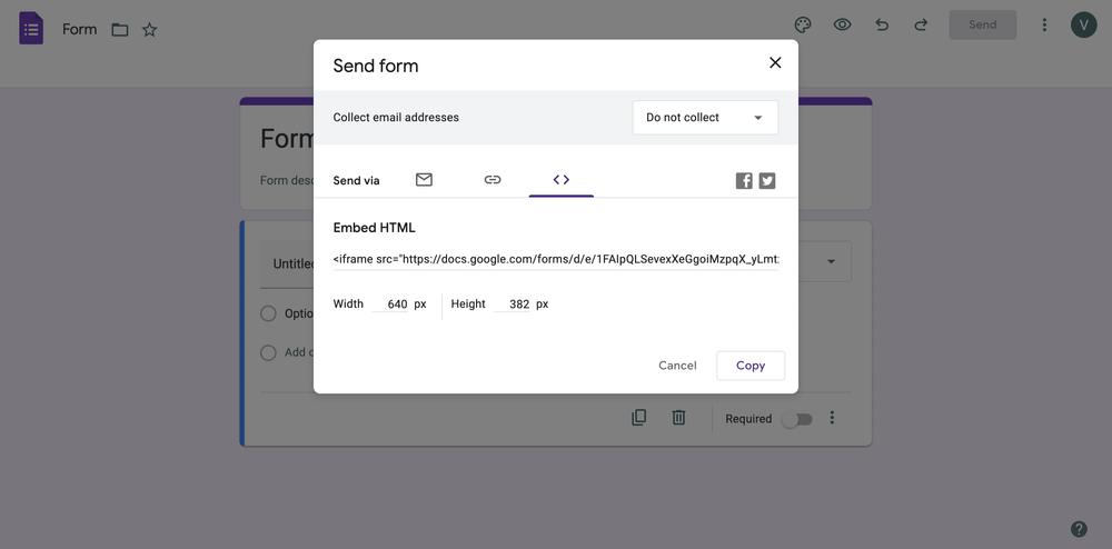 How to Embed a Google Form in an Email or a Website - MakeForms